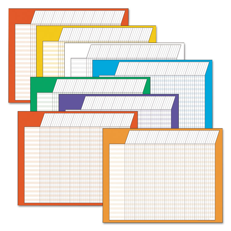 Jumbo Horizontal Incentive Chart Pack, 28 X 22, Assorted Colors With ...